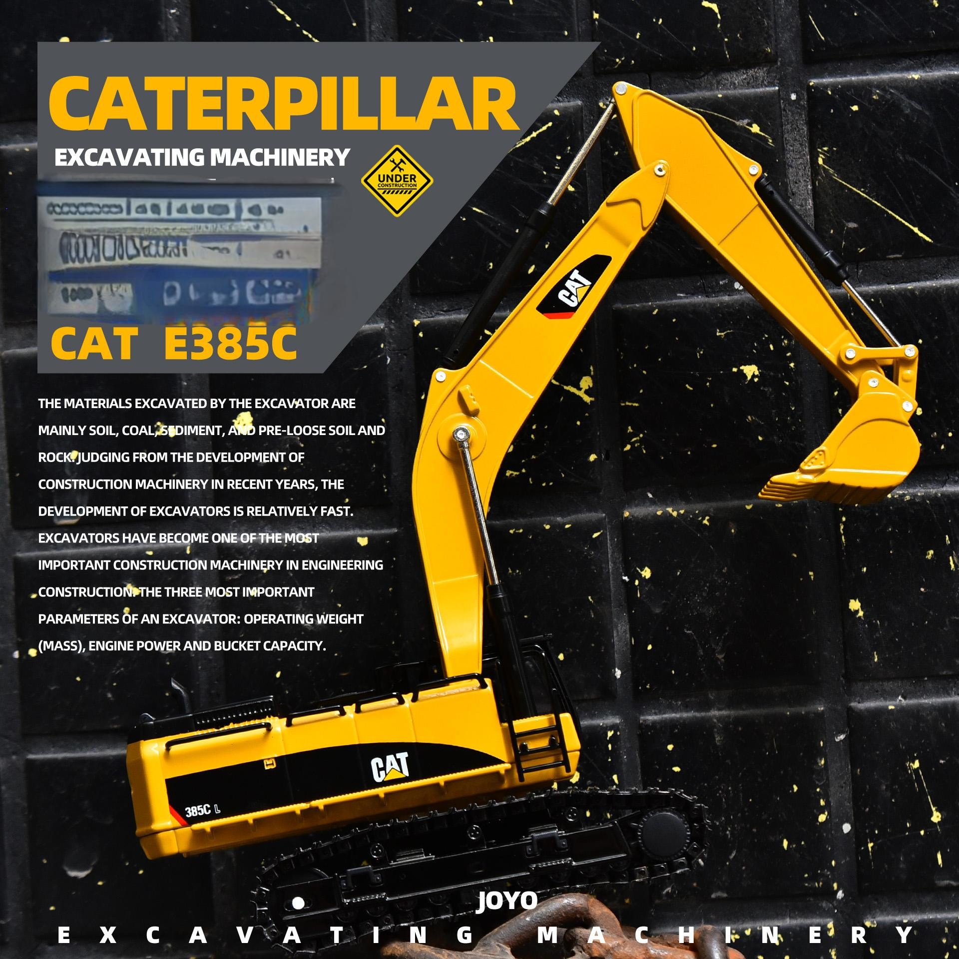Carter CAT385C Excavator Model Alloy Metal Soil Engineering Original ...